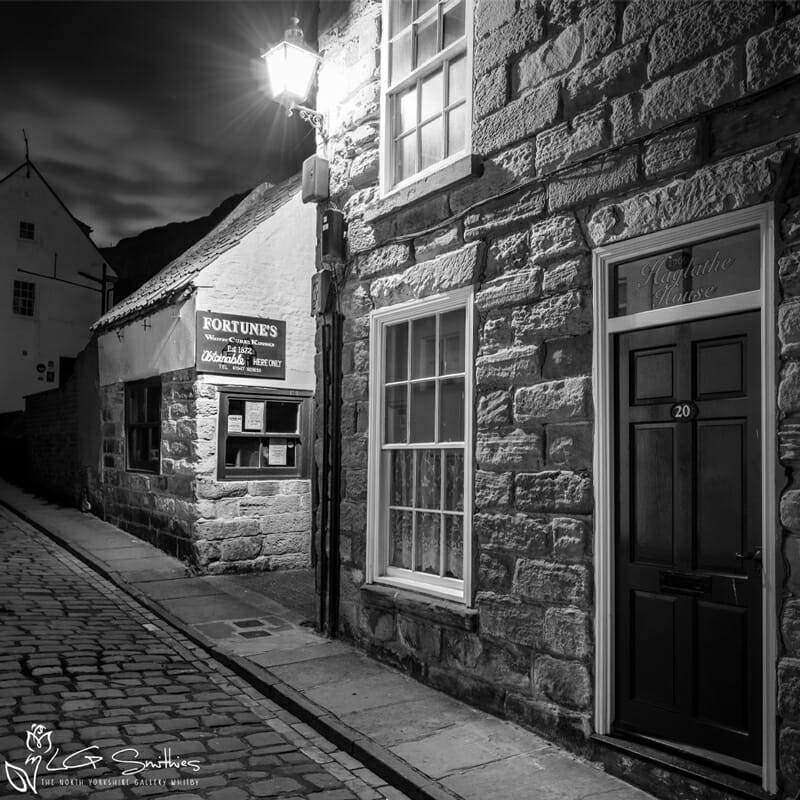Fortunes Whitby Black And White Photo Slate - The North Yorkshire Gallery