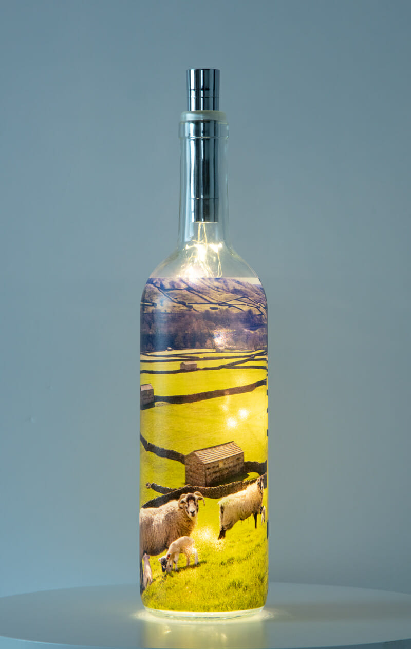 Swaledale Sheep Gunnerside Light Up Bottle - The North Yorkshire Gallery