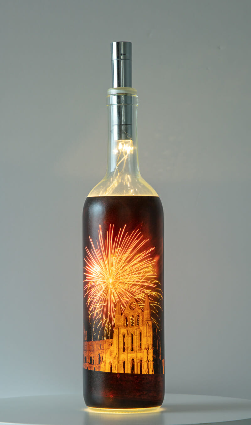 Whitby Abbey, Christmas Market Fireworks 2018 Light Up Bottle - The ...
