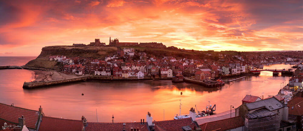 Whitby Sunrise Panoramic - The North Yorkshire Gallery