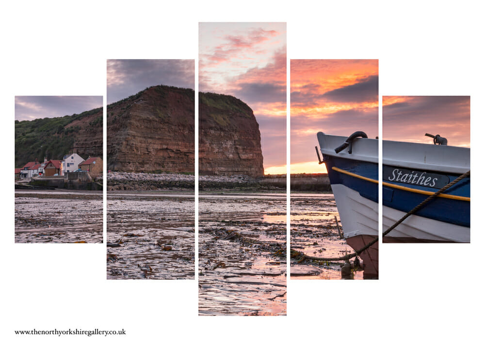 Yorkshire Cobble In Staithes Harbour 5PCS Wall Art - The North ...