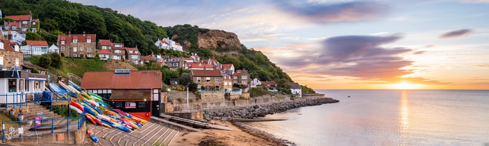 A Beautiful Summer's Morning At Robin Hoods Bay Slim Panoramic - The ...