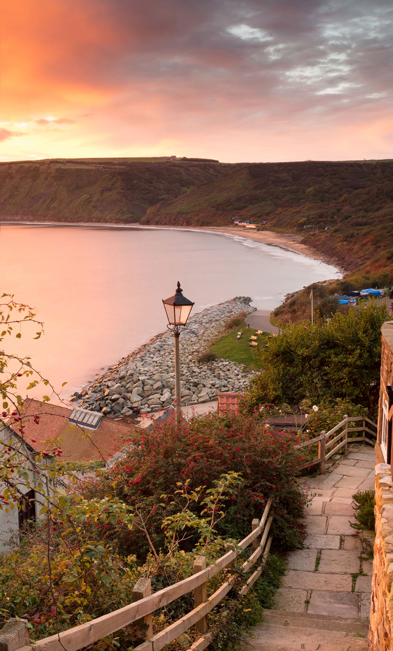 Runswick Bay And The Beach Light Up Bottle - The North Yorkshire Gallery