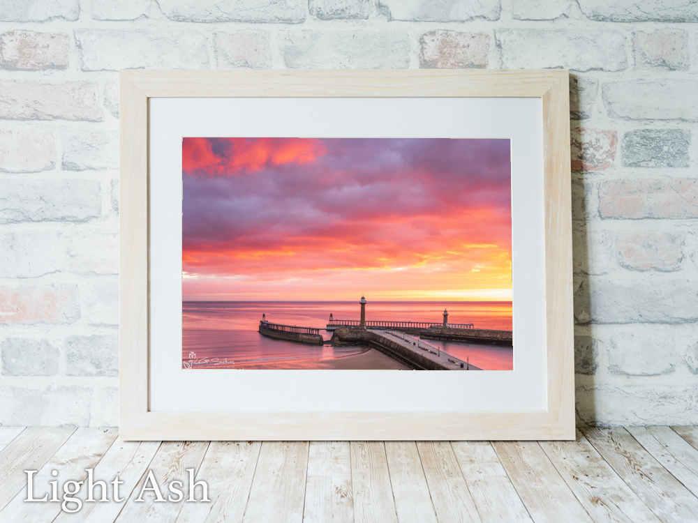 Beautiful Whitby Sunrise Over The Piers - The North Yorkshire Gallery
